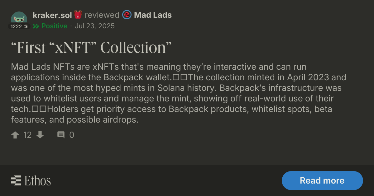 kraker.sol 🎒 left a positive review for Mad Lads